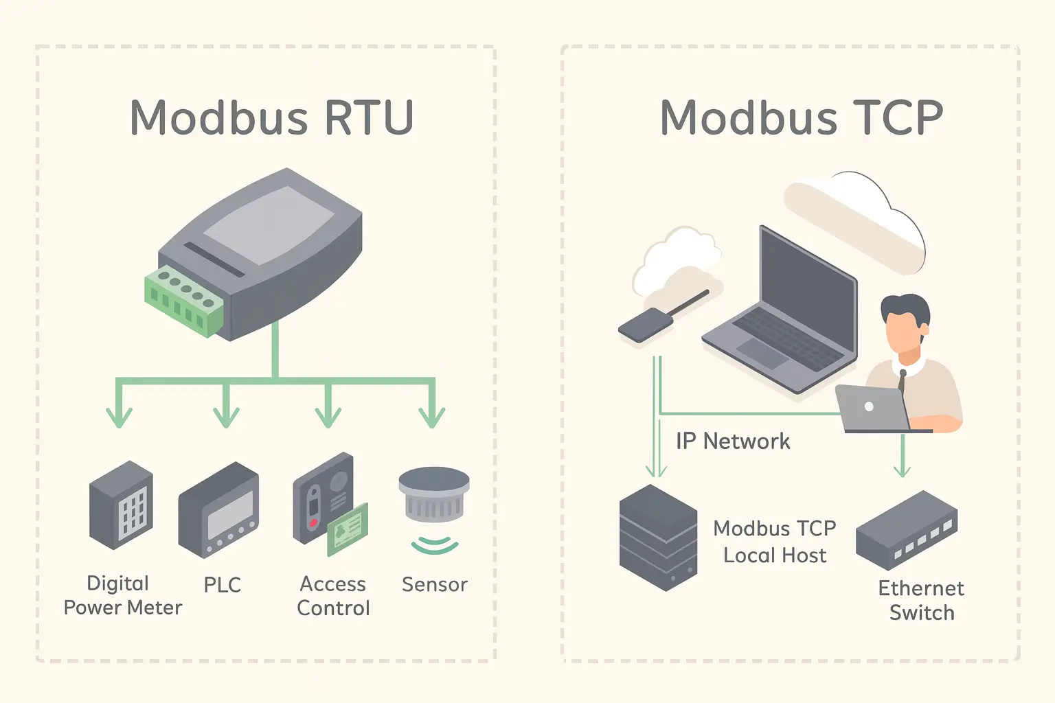 Modbus คืออะไร? คู่มือการใช้งาน Modbus RTU และ Modbus TCP ในอุตสาหกรรม